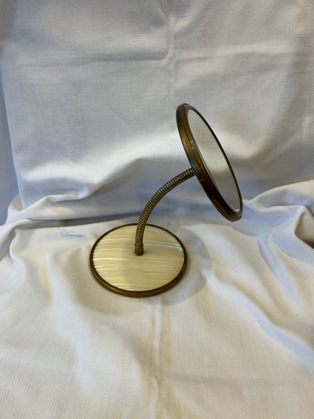 Vintage Brass Gooseneck Vanity Mirror Bendable Adjustable Mirror ...