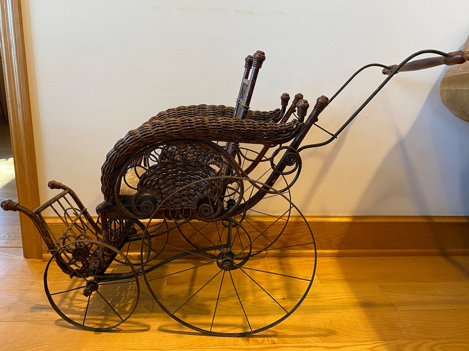 Antique Victorian Doll Carriage Adjustable With Wicker Round - Etsy