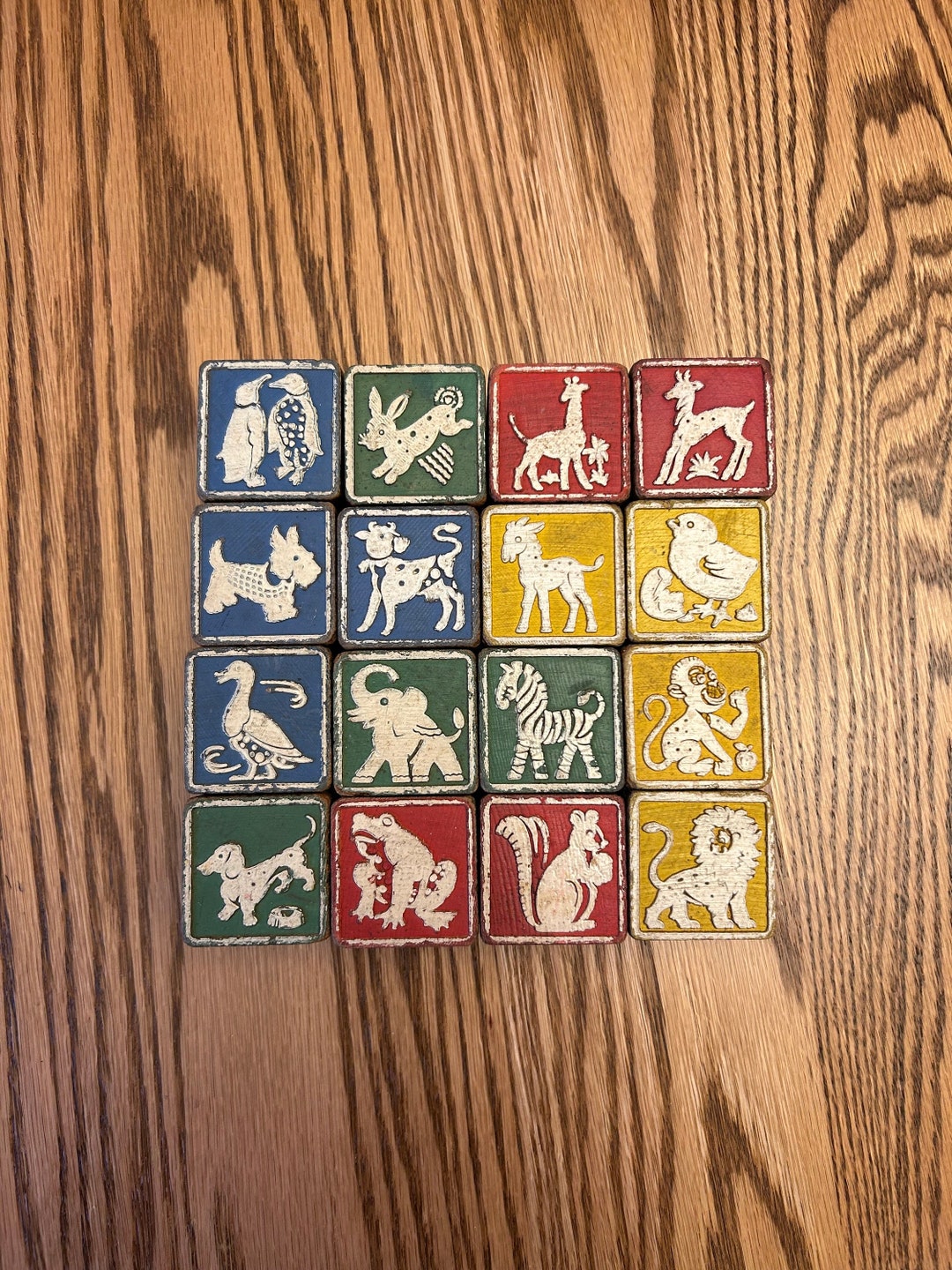 Set (16) Vintage Wooden ABC Toy Blocks - Etsy