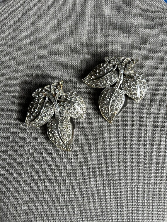 Vintage 1930's Rhinestone Dress Clips Art Deco Three … - Gem
