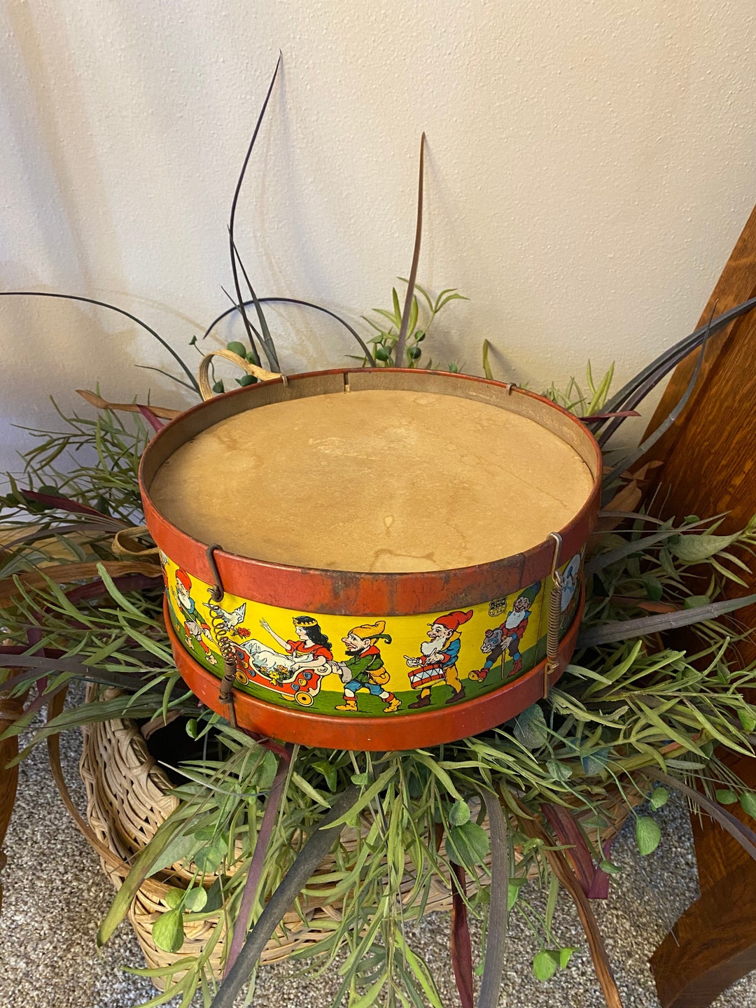 Tin Litho Drum Snow White J. Chein & Co Musical Toy 1940's - Etsy