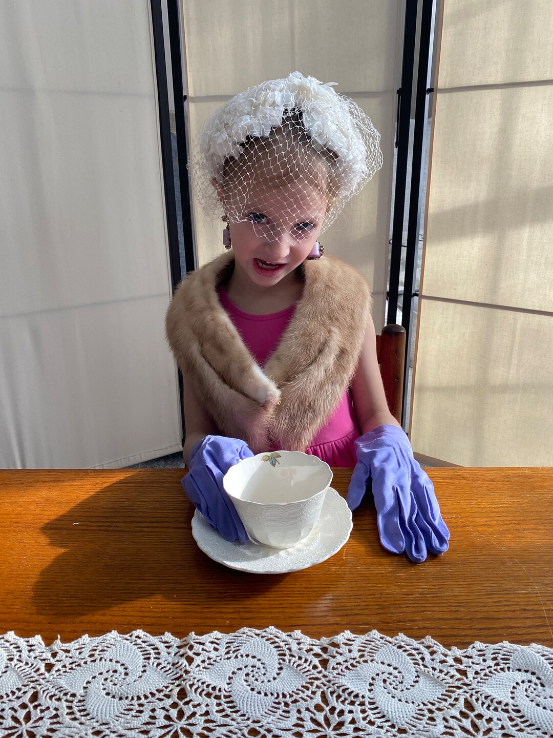 Tea Party Dress-up Vintage Costume Gift Set for a Child With Blonde ...