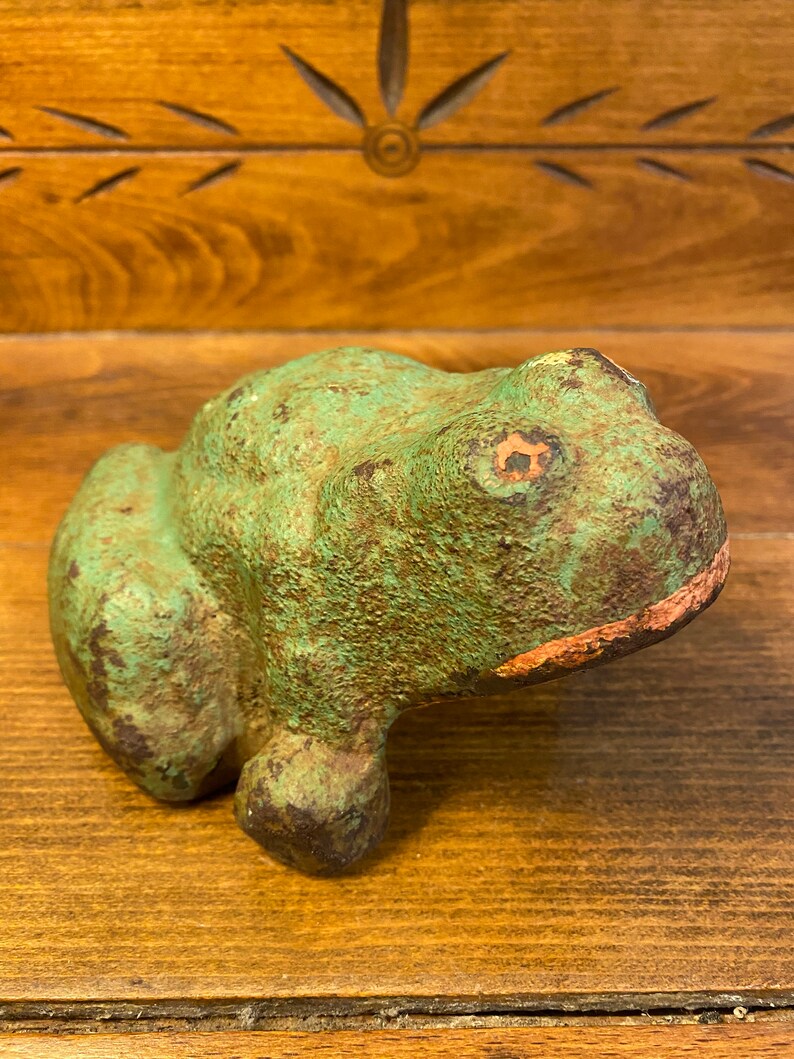 Cast Iron Toad Doorstop Hubley Six Pounds Painted Green | Etsy