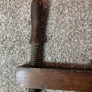 Early Hand Carved Wood Double Screw Woodworking Furniture Clamp - Etsy
