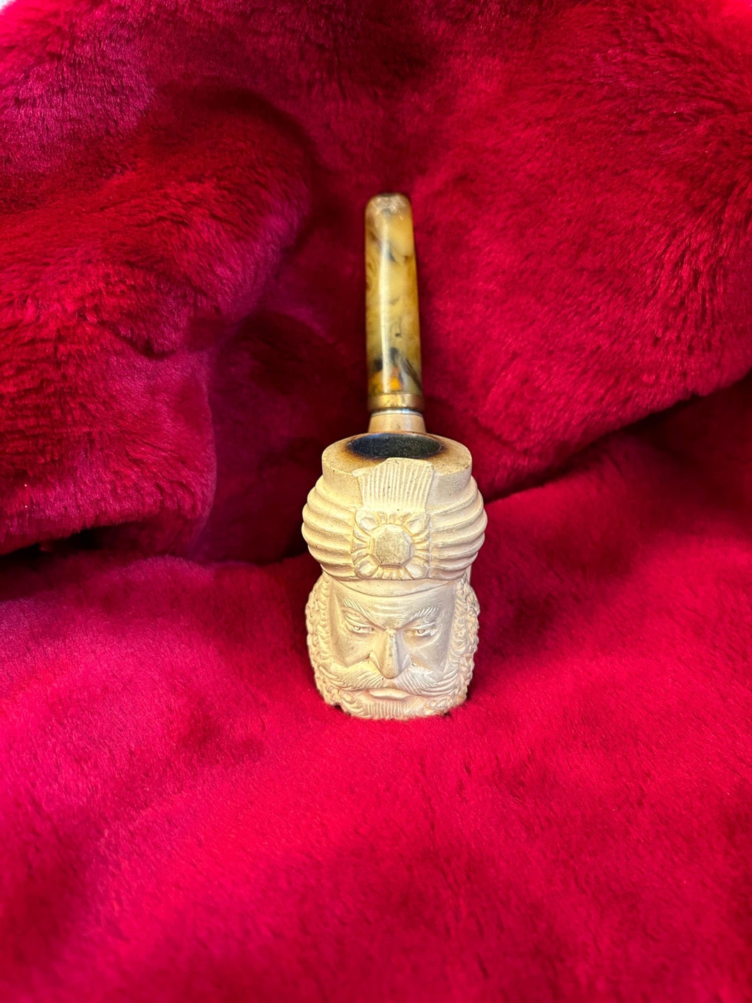 Vintage Turkish Meerschaum Carved Pipe Sultan Head Figural 6.5" Long - Etsy