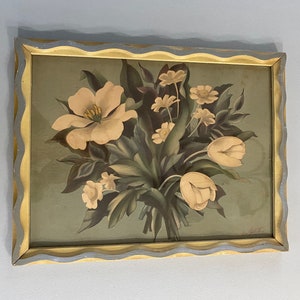 Pair of Large De Jonge Floral Still Life Lithograph Prints Framed 1940 ...