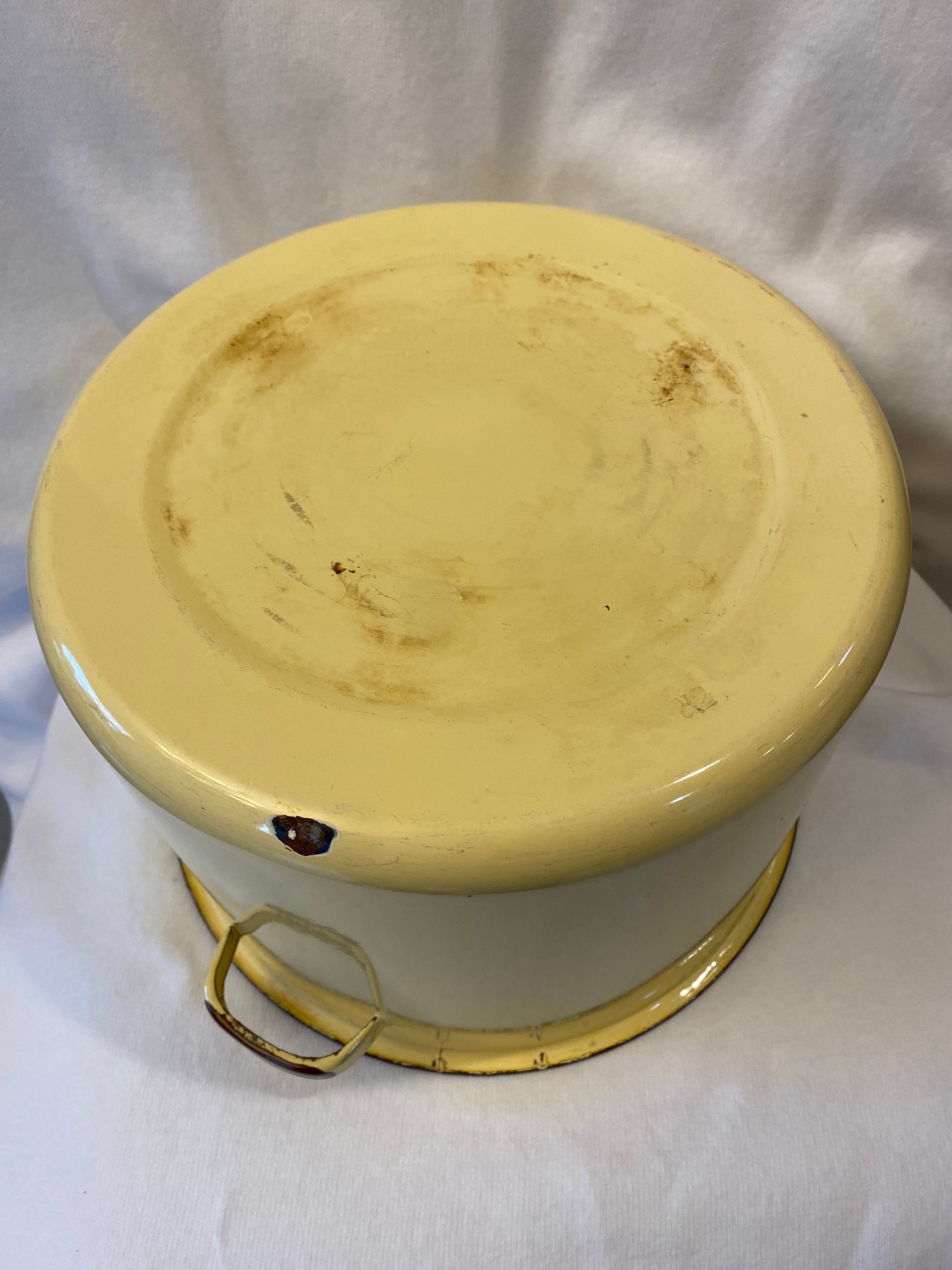 Vintage Enamelware Yellow With Brown Trim Stockpot With Side Handles - Etsy