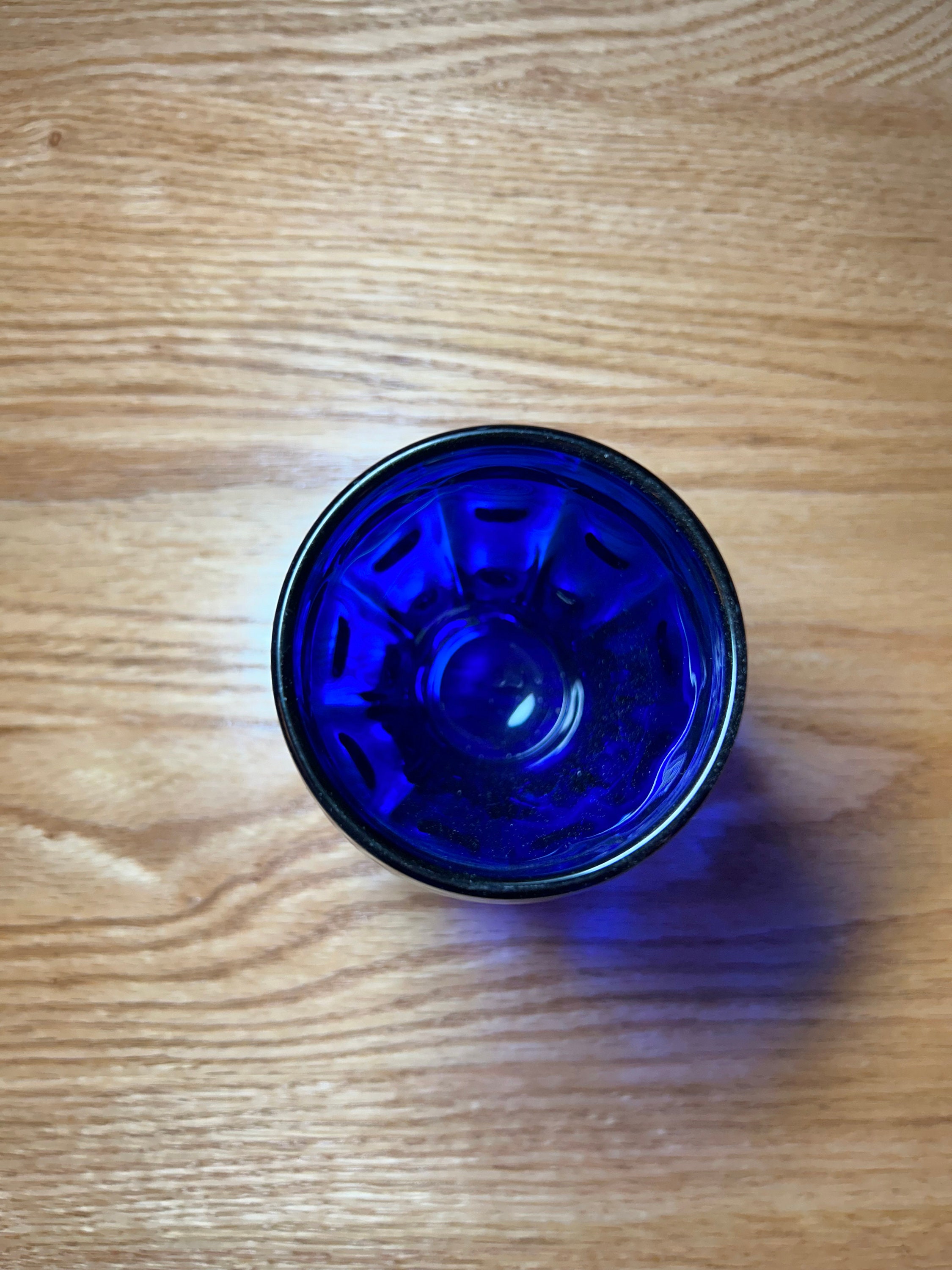 Vintage Set (4) Cobalt Blue Heavy Tumbler Glasses Scalloped Base - Etsy