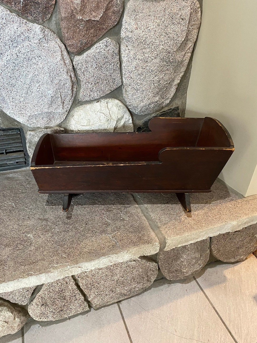 Primitive Antique Rocking Doll Cradle - Etsy