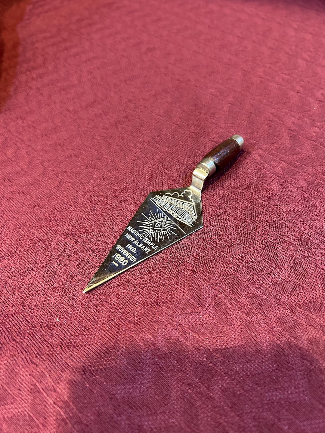 Vintage Masonic Lodge Miniature Trowel New Albany Indiana 1920 Letter ...