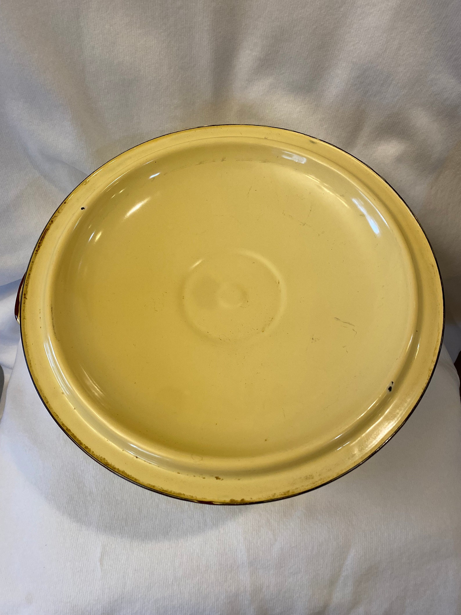 Vintage Enamelware Yellow With Brown Trim Stockpot With Side Handles - Etsy