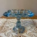 Blue Glass Footed Calling Card Tray and Candle Holders Tiara Indiana ...