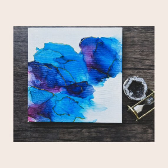 Ocean Billows Alcohol Ink Fluid Art | Etsy