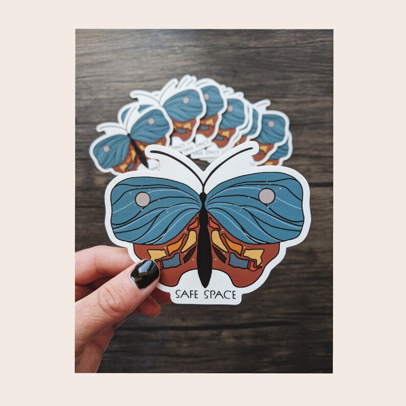 Safe Space Butterfly Sticker, Nature Sticker, LGBTQ Friendly, All ...