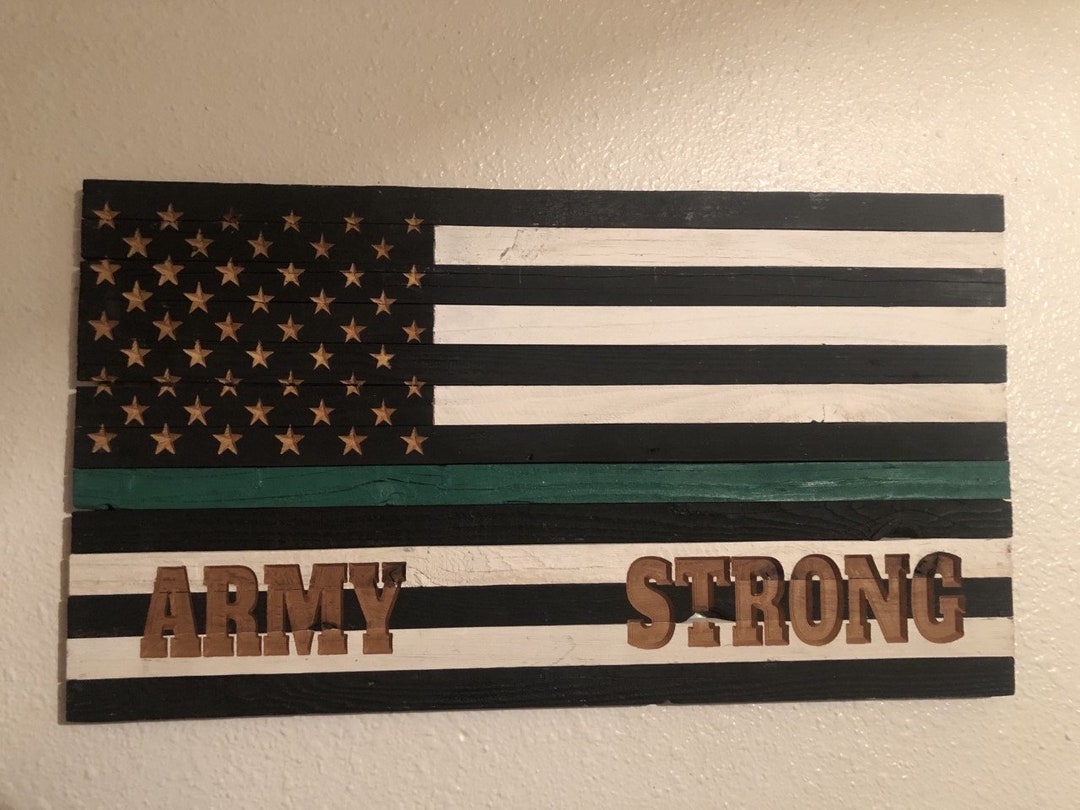 Green Stripe Flag in Honor of Our Brave Military Men and Women - Etsy