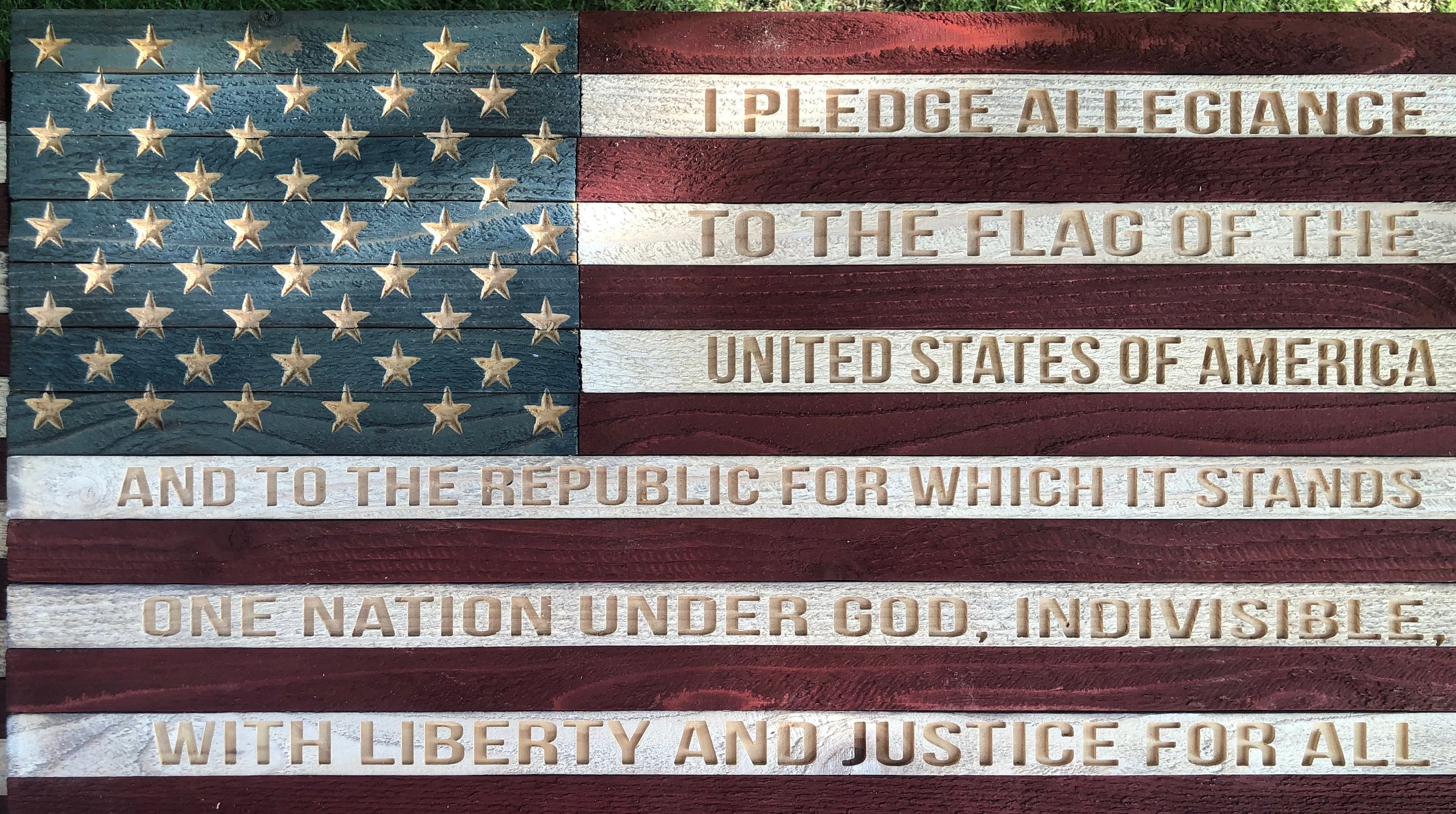USA American Flag With the Pledge of Allegiance - Etsy