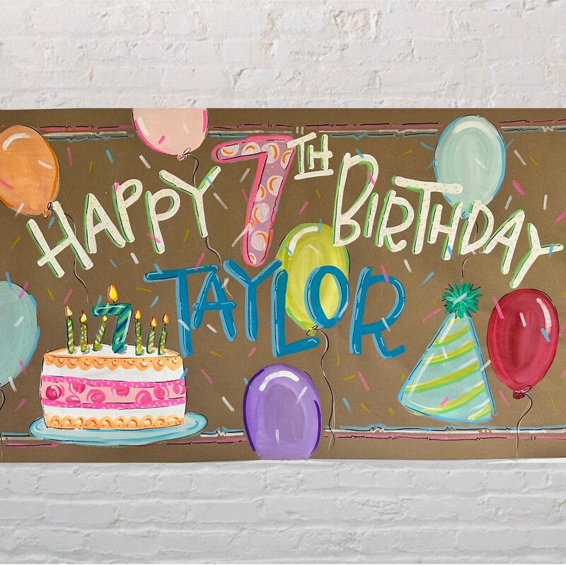 Birthday Painted Banner - Etsy