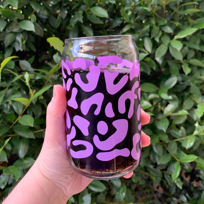 Leopard Print Iced Coffee Cup Libbey Beer Soda Glass Can | Etsy