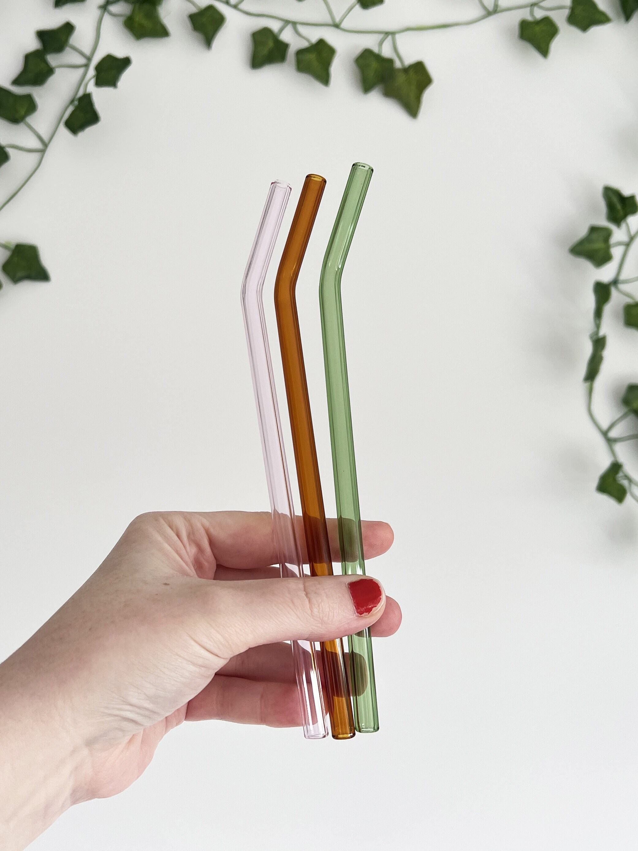 Coloured Glass Straws Reusable Bent & Straight | Iced Coffee Cup Libbey ...