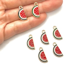 12 Resin Watermelon Slice Charms Earring Necklace Bracelet - Etsy