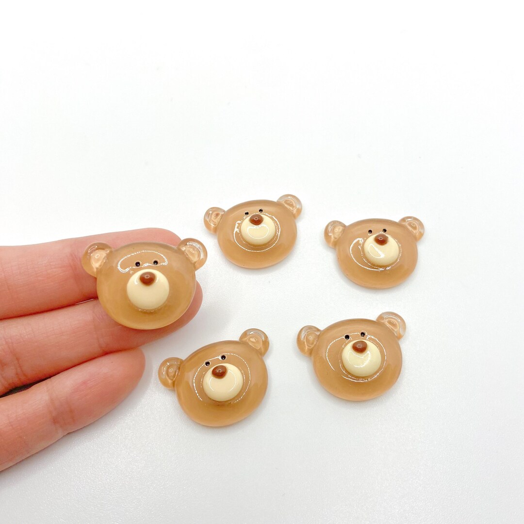 Cute Brown Bear Decoden Kawaii Cabochon Charms, Resin Animal Jelly ...