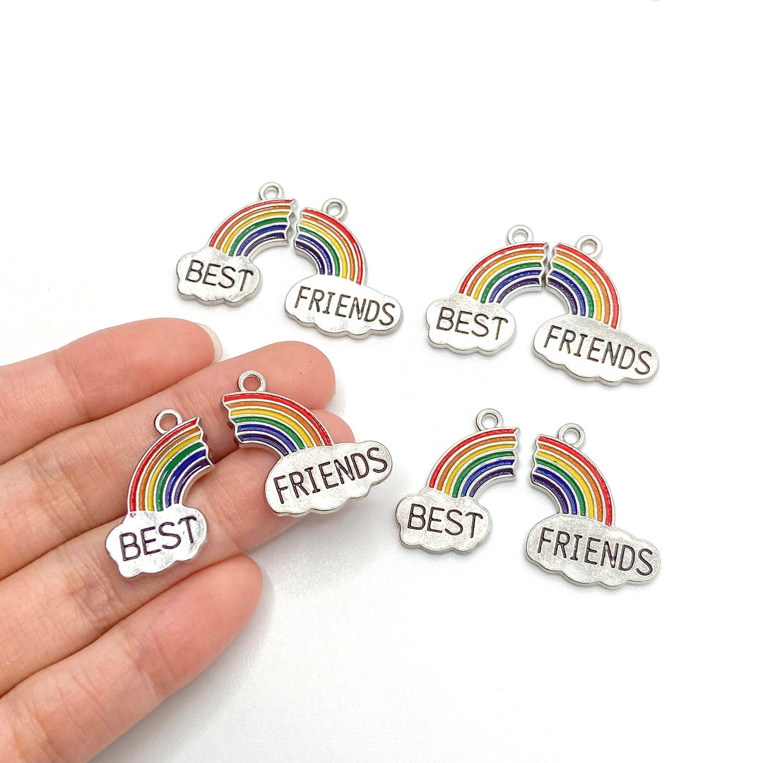 Best Friend Rainbow Charm for Jewelry Making DIY, Charm Bracelet ...