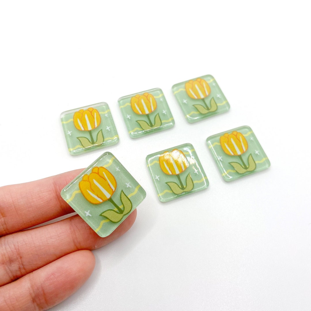 Cute Tulip Flower Tile Decoden Cabochon Charms, Resin Tile Chip Phone ...