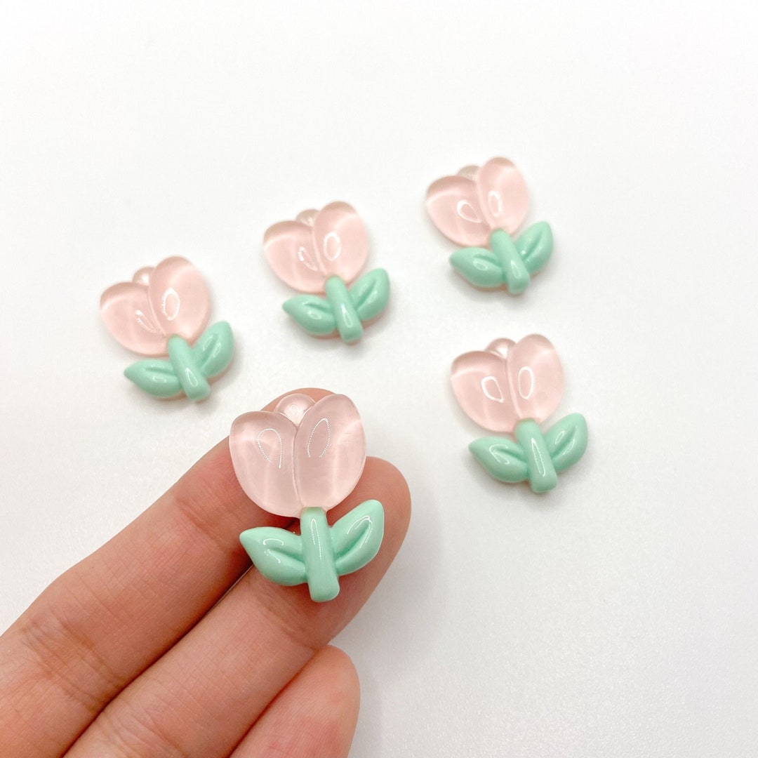 Pastel Tulip Candy Decoden Cabochon Charms, Resin Flower Fruit Charm ...
