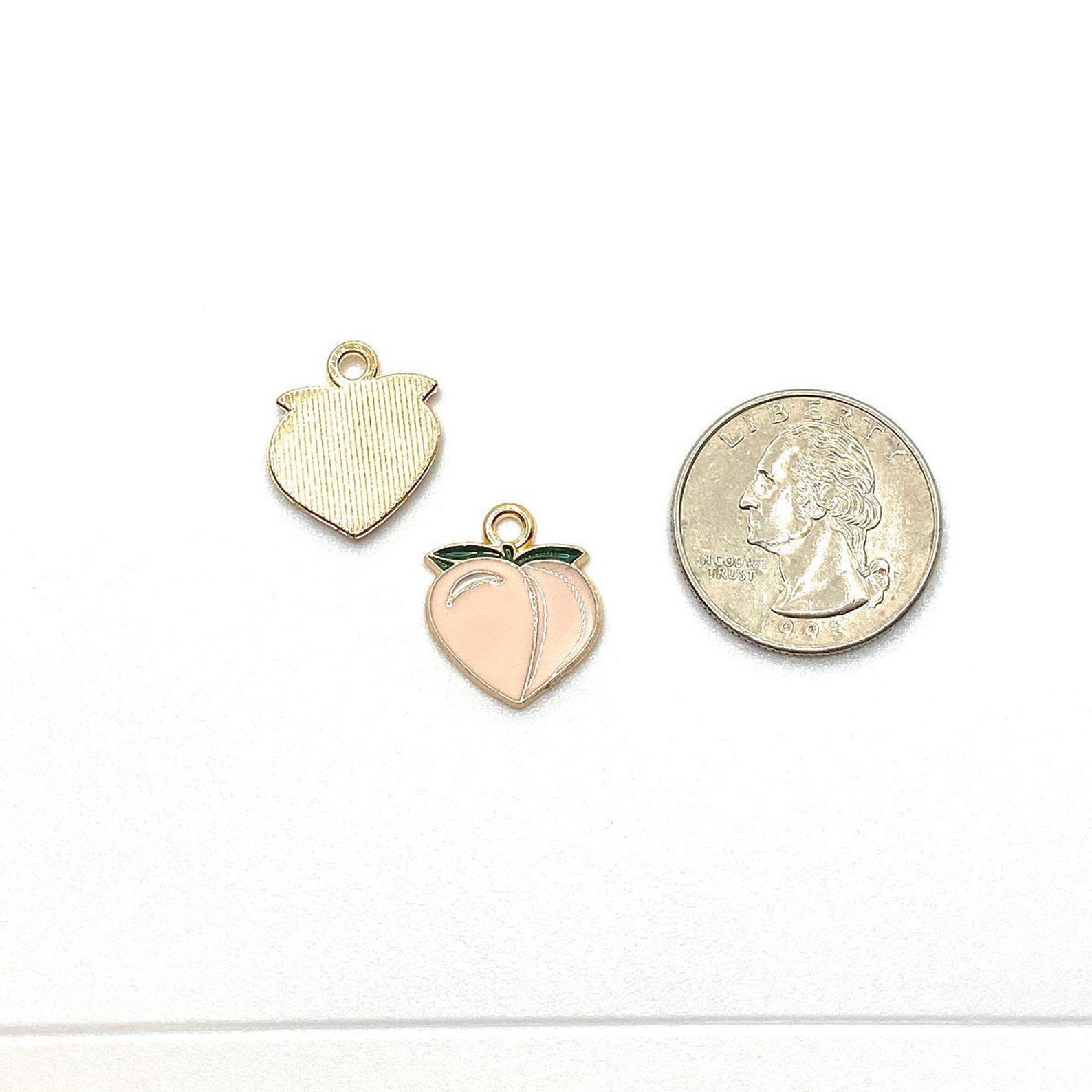 Light Pink Peach Charm for Jewelry Making, Fruit Earrings Necklace ...