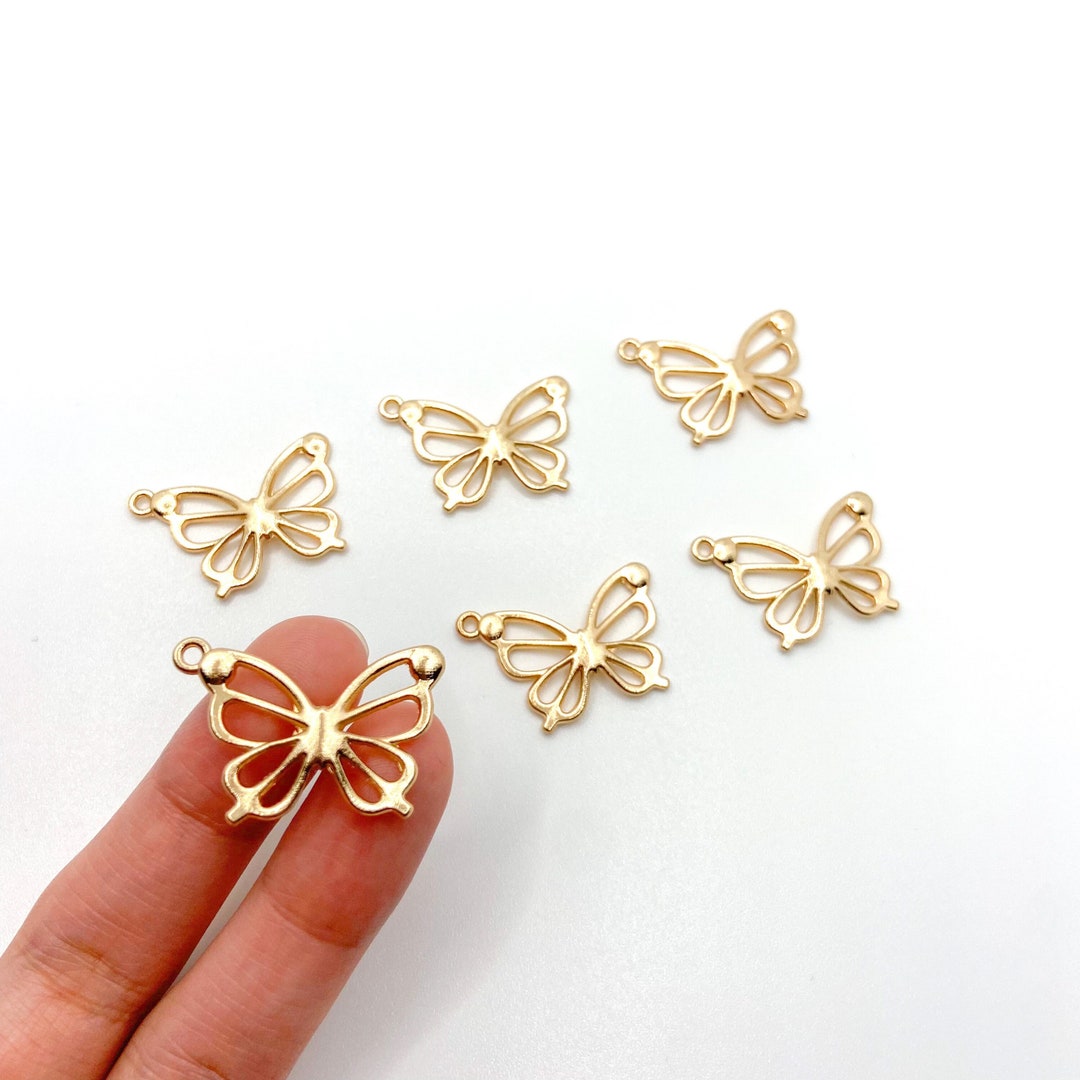 Y2K Gold Butterfly Charm, Gold Animal Charm for Jewelry, Charm Pendant ...