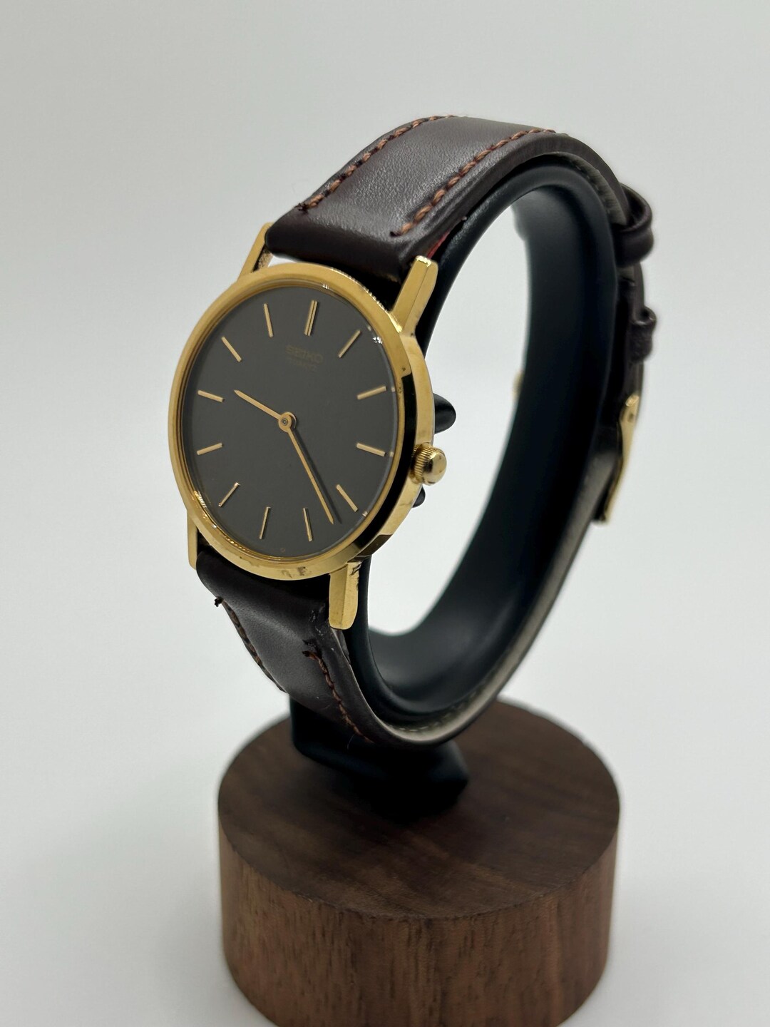 Vintage Seiko Black Dial Gold-tone Quartz Unisex Watch 6530-6060 - Etsy