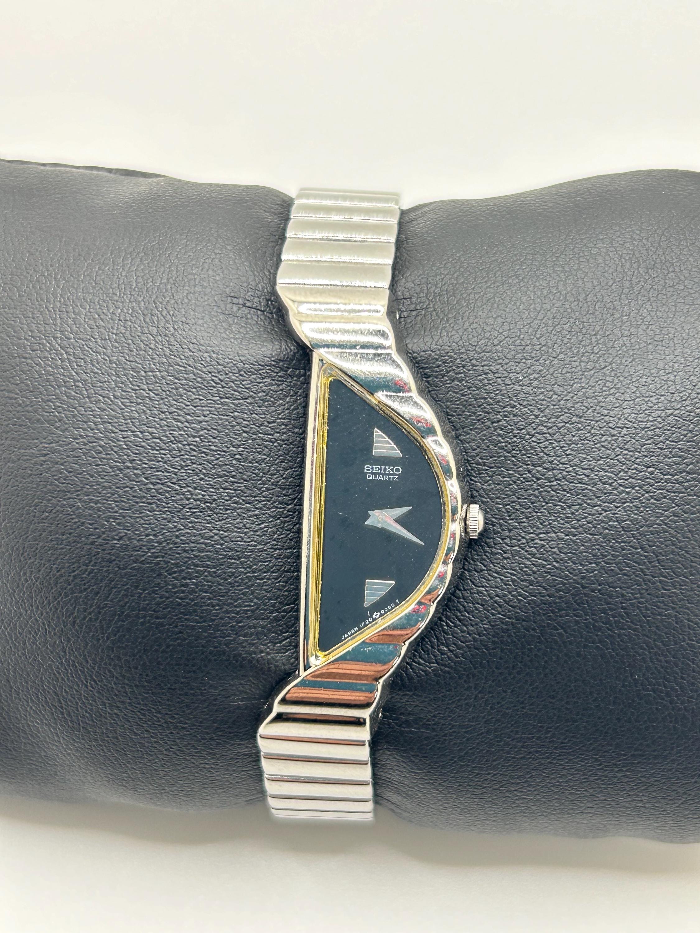 Vintage Seiko Half Moon Stainless Steel Asymmetrical Women’s Quartz Watch 1F20-5D59 - Etsy