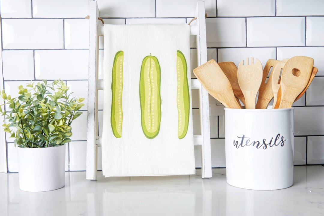 Pickle Trio Tea Towel - Etsy
