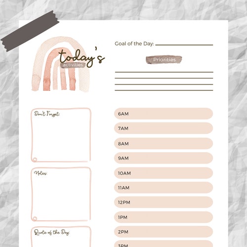 Daily Planner Boho Rainbow Boho Planner Rainbow - Etsy