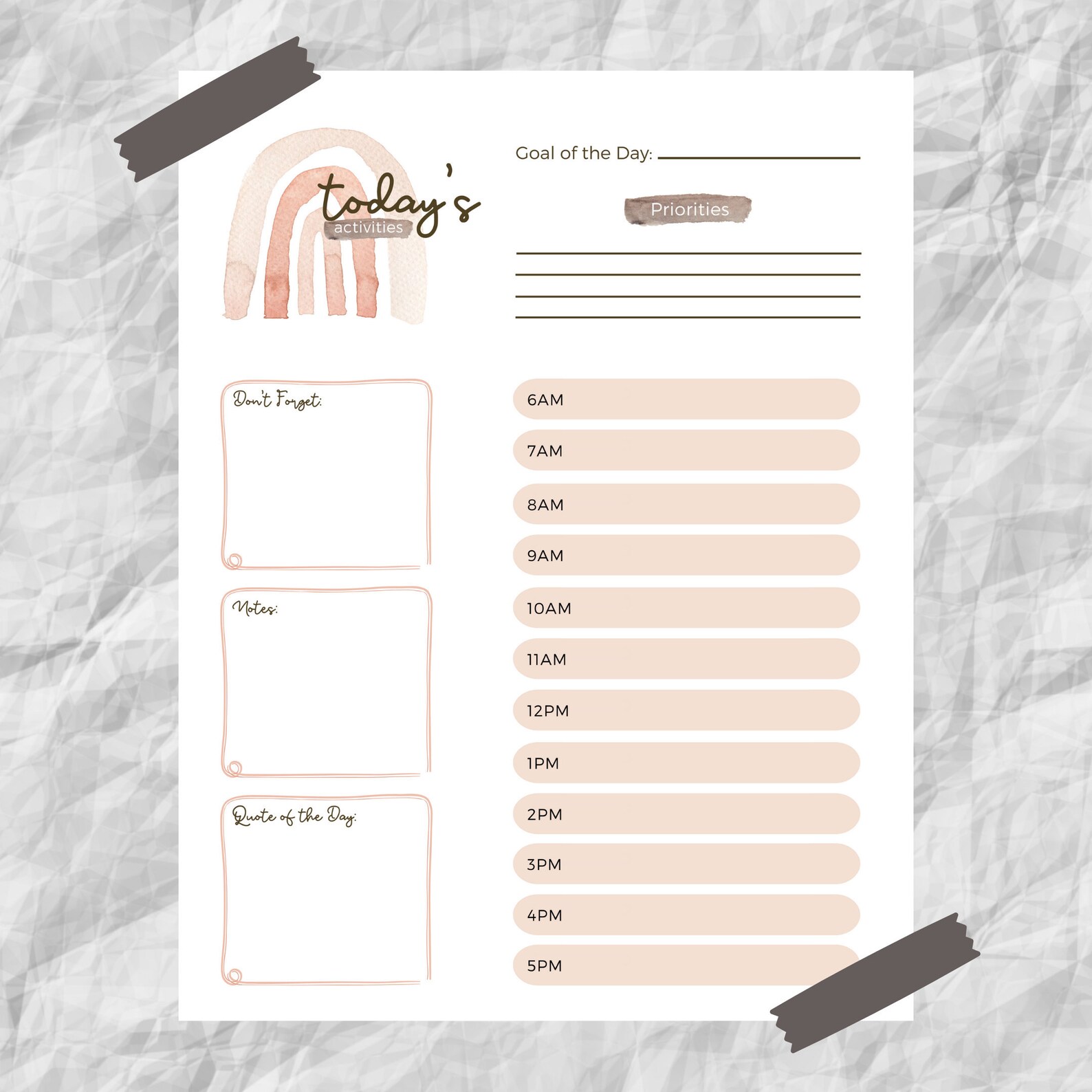 Daily Planner Boho Rainbow Boho Planner Rainbow - Etsy