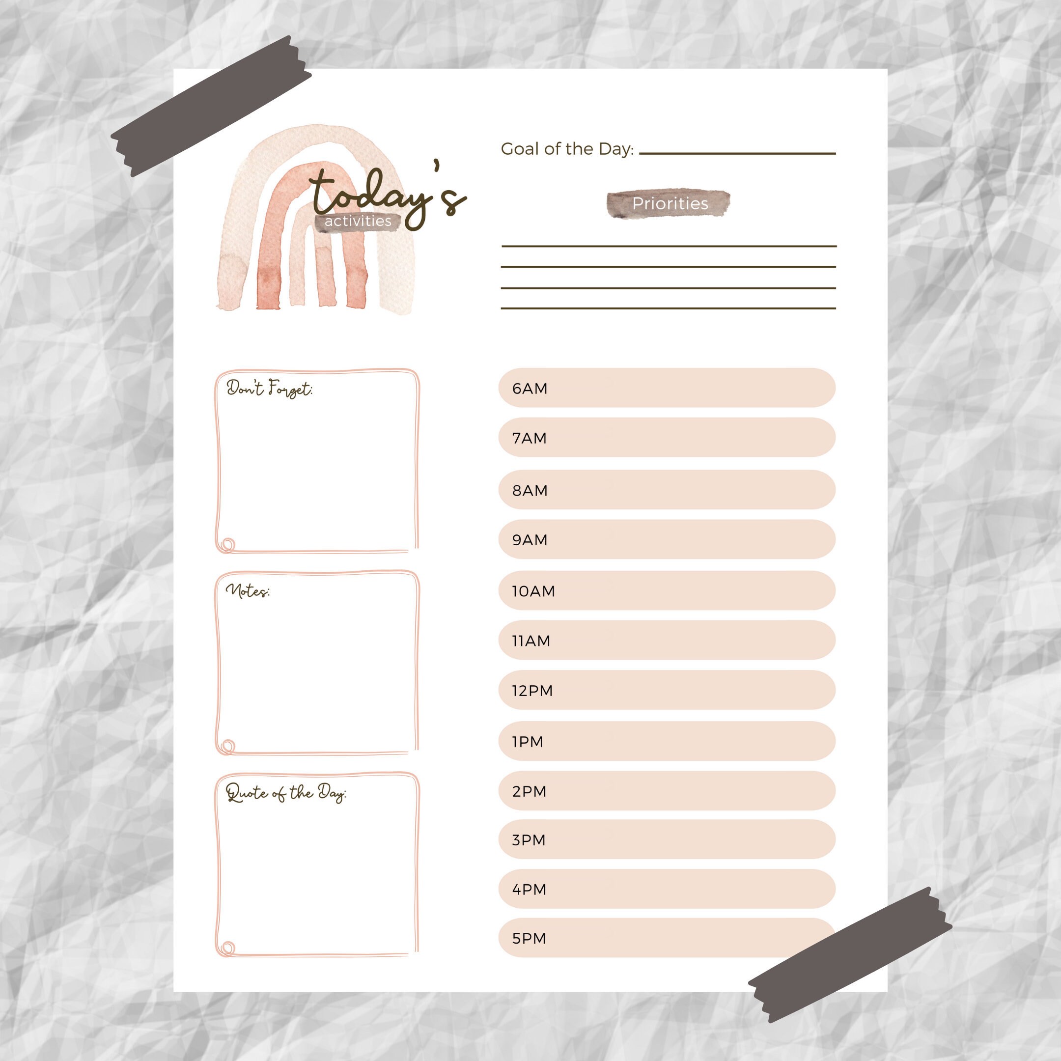 Daily Planner Boho Rainbow Boho Planner Rainbow - Etsy