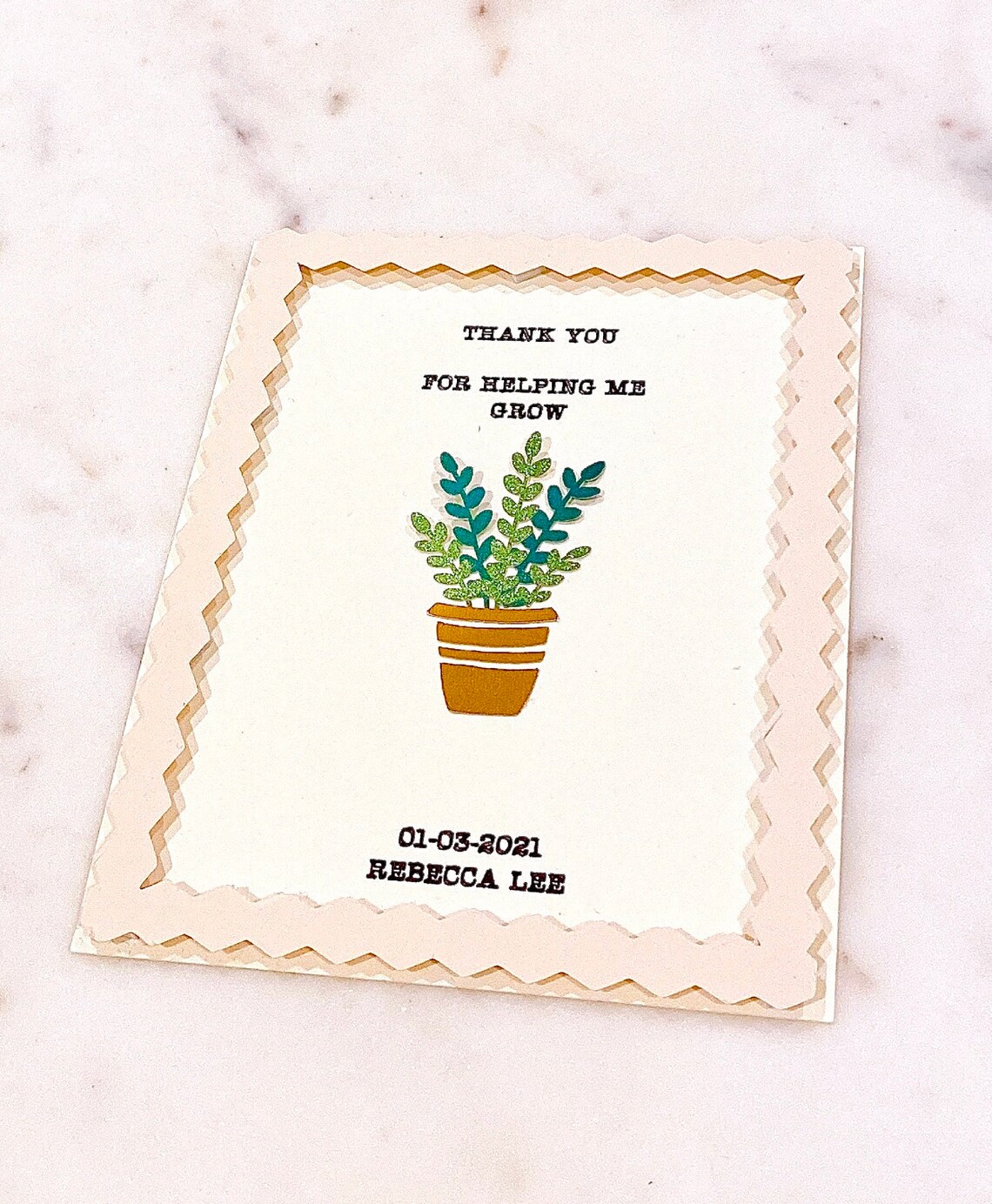 Potted Plant Thank You Card Personalize Appreciation | Etsy