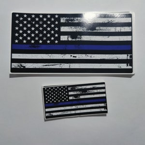 Thin Blue Line Flag Sticker | Die Cut Sticker | Window Sticker | Car ...
