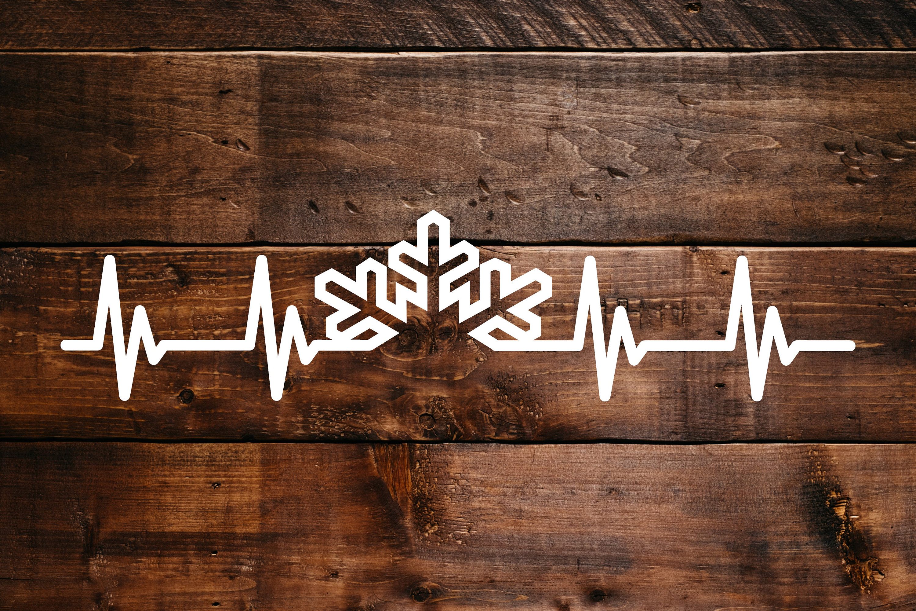 Snowflake Heartbeat Decal for Cars Snowboards Skis and More | Etsy