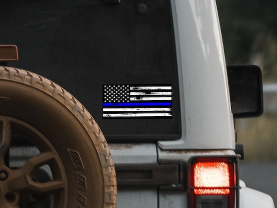 Thin Blue Line Flag Sticker Die Cut Sticker Window Sticker - Etsy