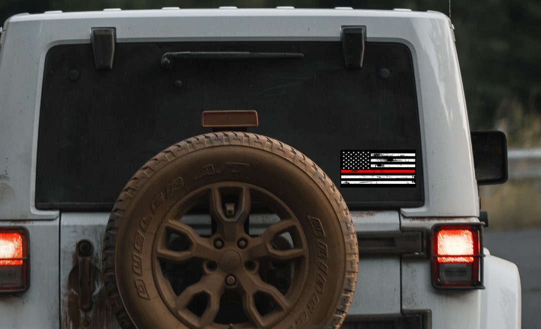 Thin Red Line Flag Sticker | Die Cut Sticker | Window Sticker | Car ...