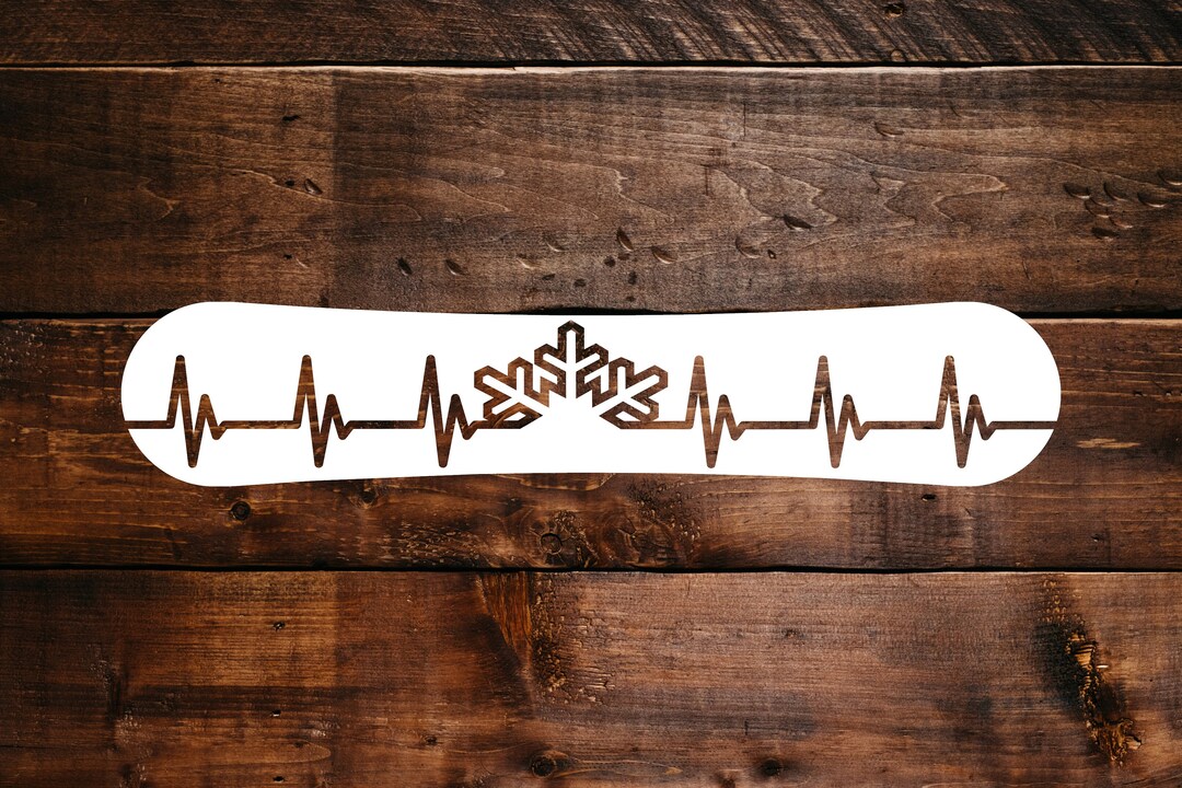 Snowboard Heartbeat Decal for Cars, Snowboards, and More | Vinyl Decal ...