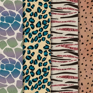 Animal Print Papers Leopard Pattern Zebra Planner Sticker Digital Paper ...