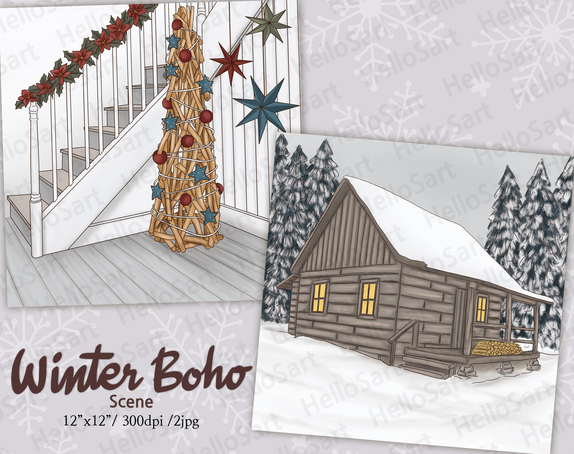 Winter Boho Scene Room Scene Christmas Scene Cozy Scene | Etsy