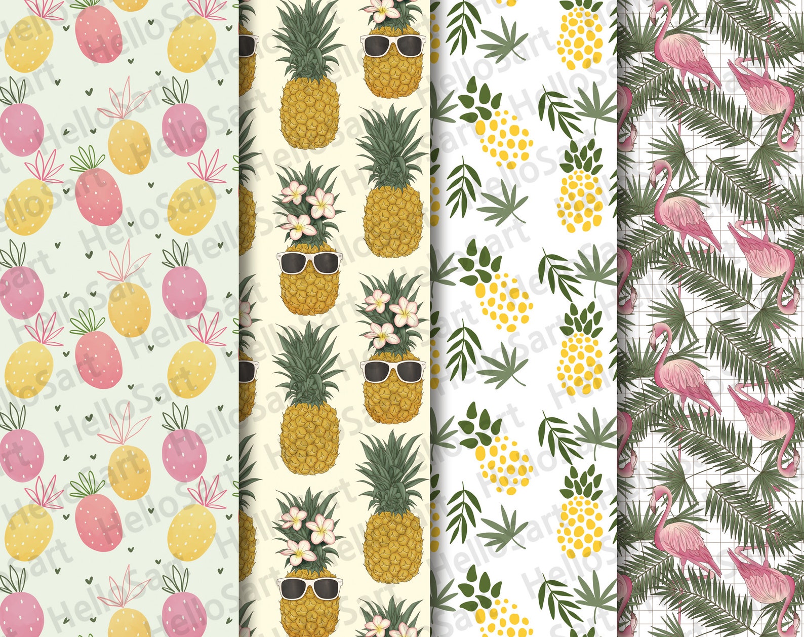 Pineapple Papers Summer Pattern Tropical Pattern Planner - Etsy