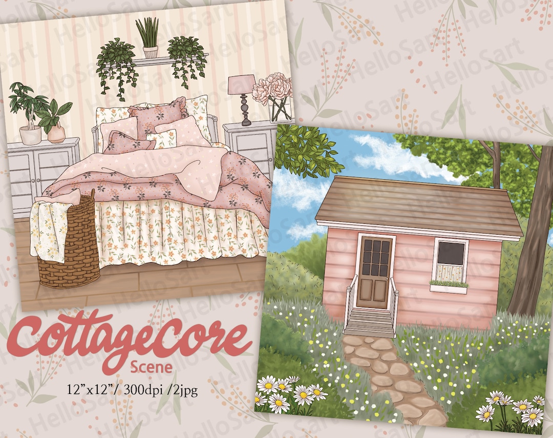 Cottagecore Scene Illustration, Planner Sticker (digital Download) - Etsy