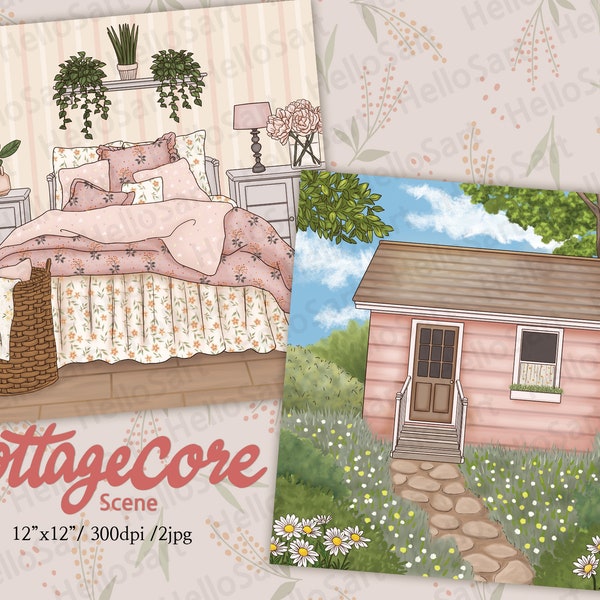 Country Scene Clipart - Etsy