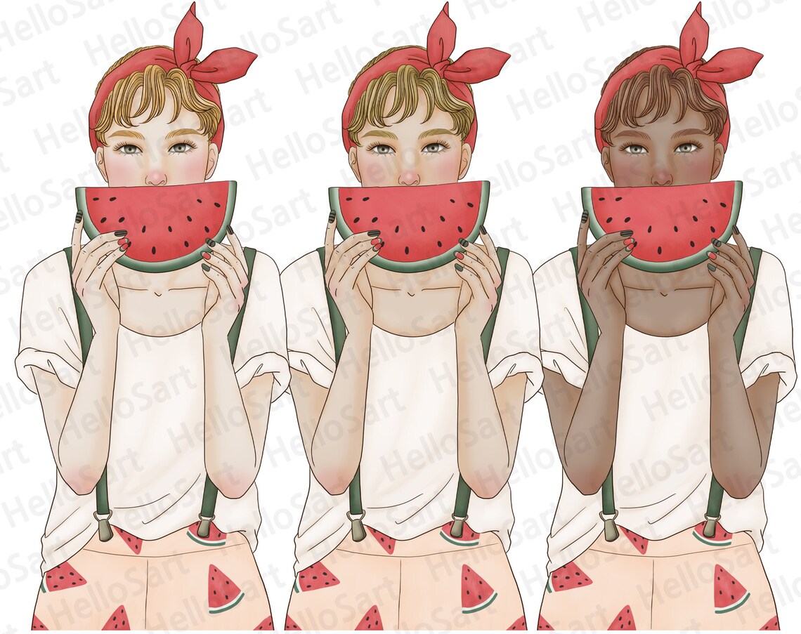 Watermelon Clipart Summer Clipart Fruit Clipart Season Clipart - Etsy