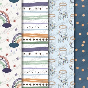 Rainy Day Papers Cloud Patterns Rain Pattern Planner Sticker Digital ...