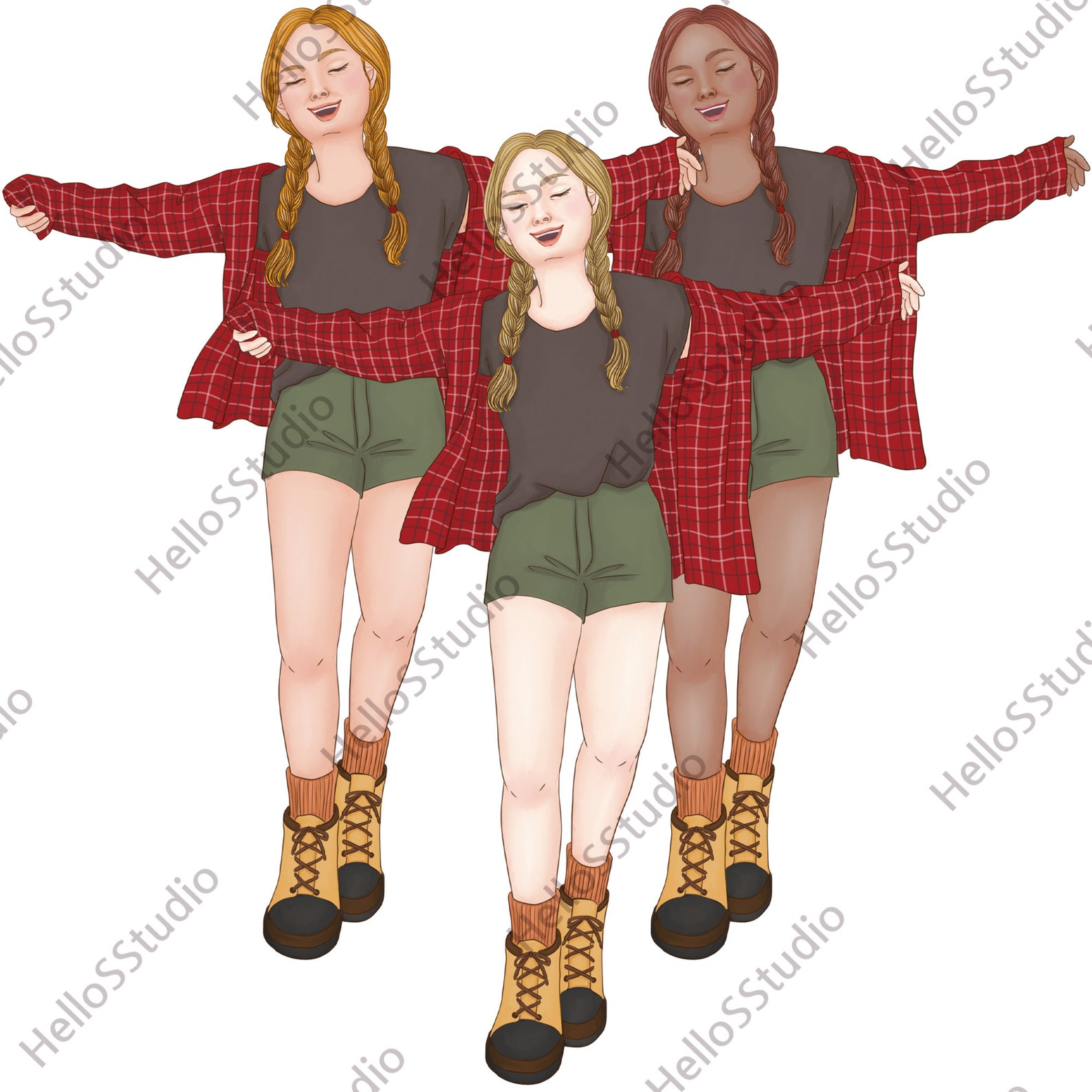Camping clipart Glamping clipart Outdoor Clip Art girl Clipart | Etsy